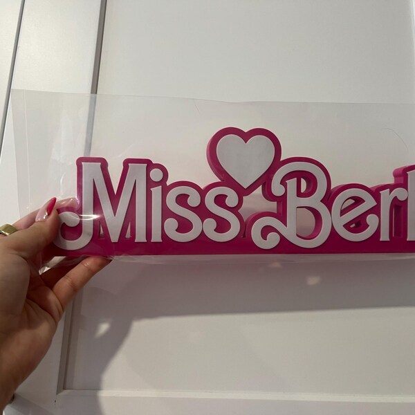 Personalized Doll Name Sign, Custom Name Plate, Girl Room Decor, Kids ...