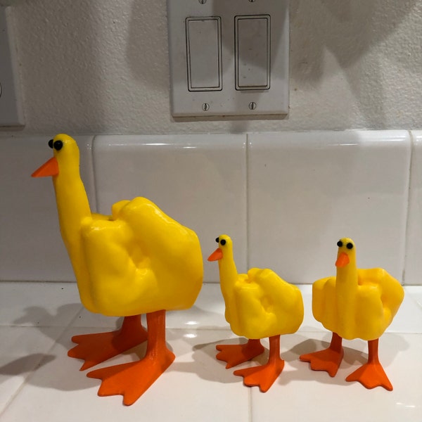 The Duck-you: Original 3D Printed Figurine - Middle Finger Statue ...