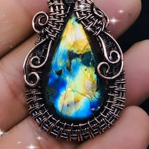 Lizard Pendant Wire Wrap Gemstone Pendent Gemstone Jewelry Copper ...