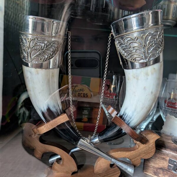 Drinking Horns With Stand for Wedding,viking Drinking Horn,groomsmen ...