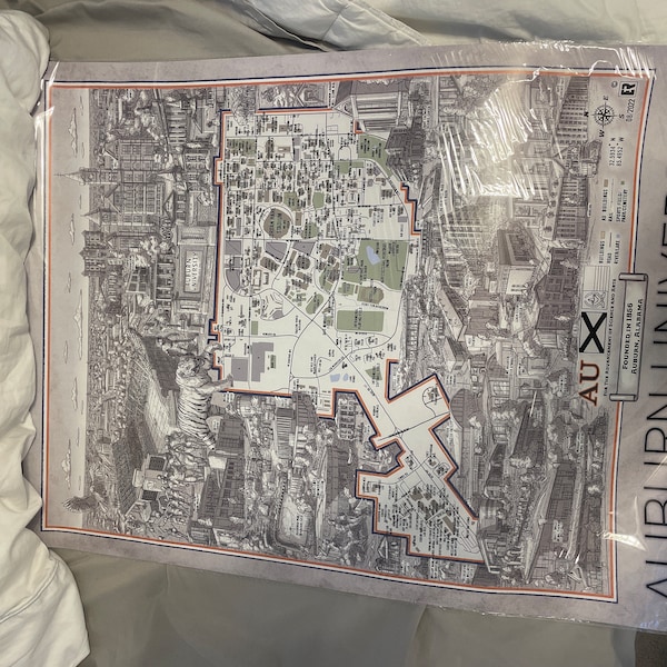 Georgia Southern University Map Art: Hand-drawn Campus Print - Etsy