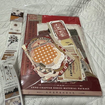 200pcs Junk Journal Kit,stickers,paper Ephemera, Scrapbook Paper ...
