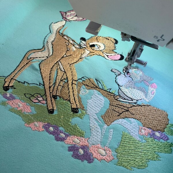 BAMBI & FRIENDS - Single Machine Embroidery Design for 5x7" Hoop in 8 ...