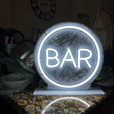 Neon Bar Sign for Home Bar Circle Shape Neon Sign Custom Bar Pub Table ...