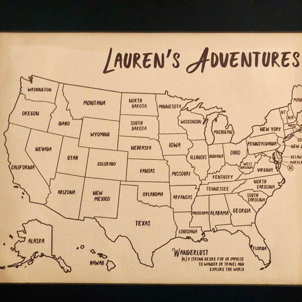 DIY Kit Push Pin Map, US Map With Push Pins, Travel Map Tracker, United ...