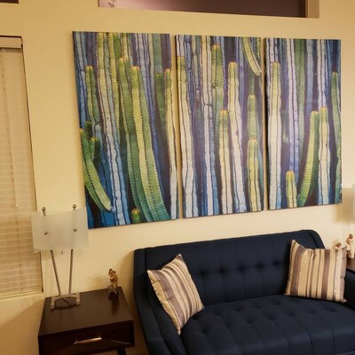 Cactus Large Canvas Print Cactus Wall Art Original Wall Art Print ...