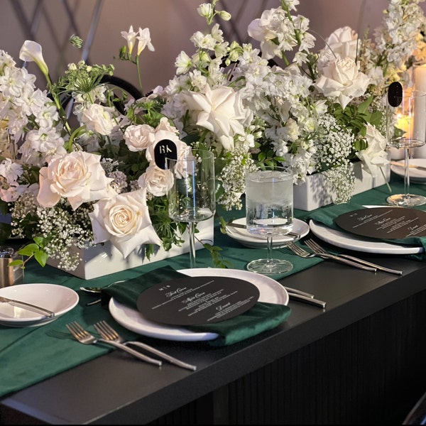 7.5" Round Menu | Circle Wedding Menus | Formal Elegant Menu | Shimmer ...