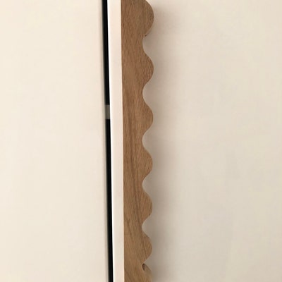 Wooden Wavy Handles for Wardrobe screws. Door, Cabinet, Desk, Dresser ...