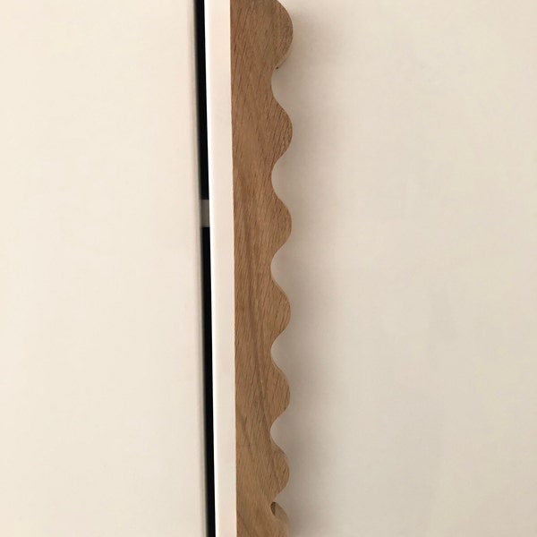 Wavy Wooden Cabinet Door Handle: Modern Drawer Pull - Etsy