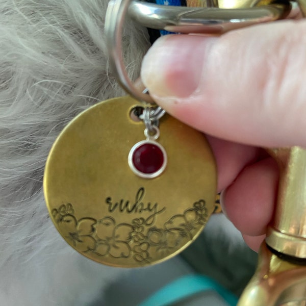 You're a Gem / Custom Hand Stamped Dog Tag, Personalized Metal Pet ID ...