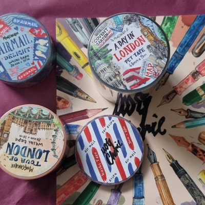 Mini Vintage Style Airmail Sticker Labels 2 Sheet Sticker Set ...