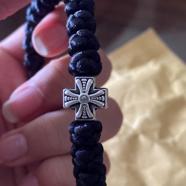 Orthodox Prayer Rope Bracelet 33 Knots Brojanica Komboskini Black ...