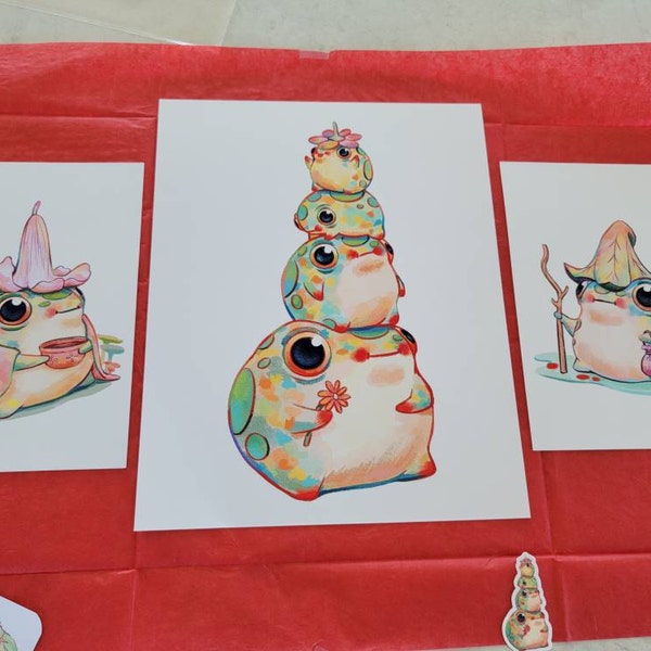 Cozy Frog Art Print | Original Wall Hanging | Cute Frog Art | Cozy ...