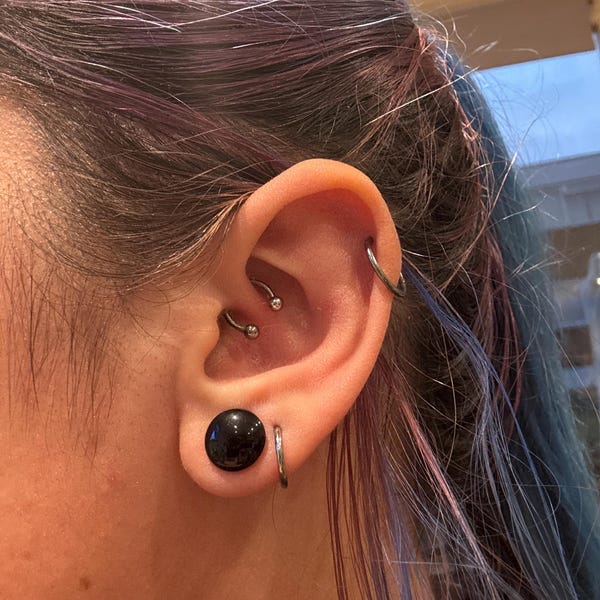 Septum Stretching Kit Black Acrylic Pincher Kit Septum & Ear Gauging ...