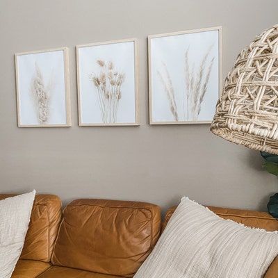 Boho Pampas Grass Print, Farmhouse Wall Art, Neutral Summer Gallery Set ...