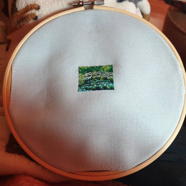 Monet Japanese Bridge, Small Mini Art Cross Stitch Pattern - Etsy