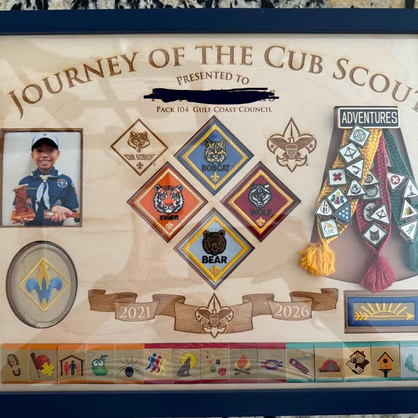 Honor the Achievement - Journey of the Cub Scout Plaque, 11x14 Wood ...