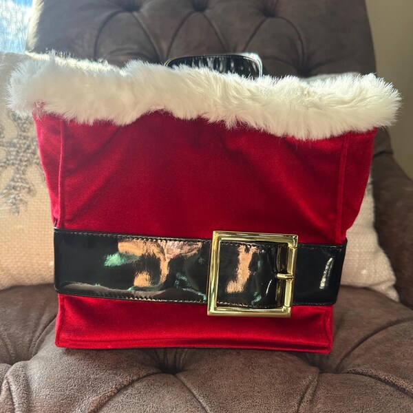 Christmas Purse, Santa Handbag, Festive Holiday Small Tote - Etsy