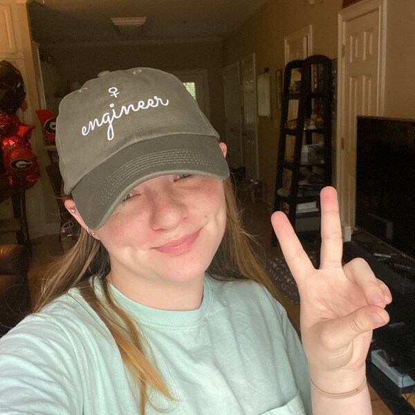 Female Engineer Embroidered Adjustable Hat Cap | Steminist | Christmas ...