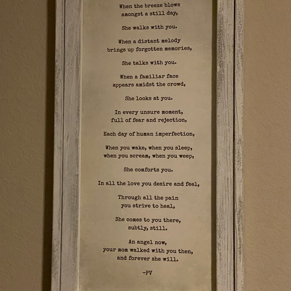 Framed Personalized Canvas Poem Long Poem Custom Poem Print Custom