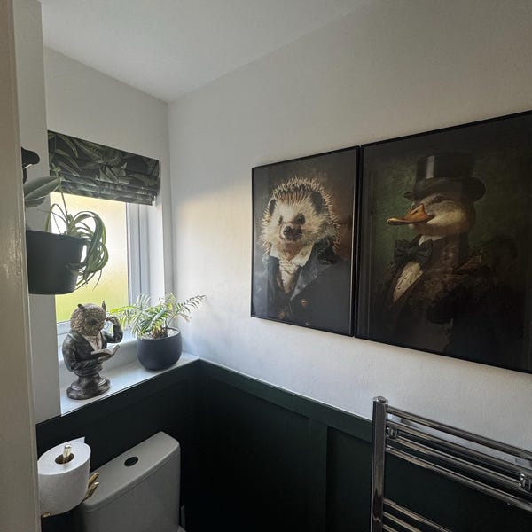 Stag Drinking Whisky Wall Art Print // Vintage Painting Style Portrait ...