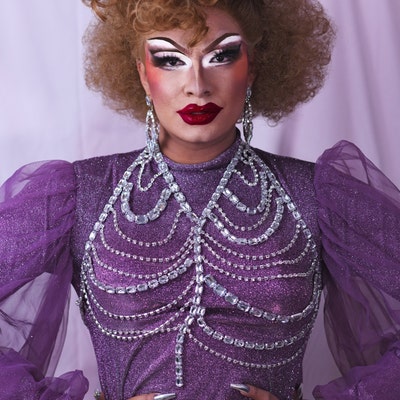 Big Curly Updo With Sculpted Bang Styled Lace Front Drag Queen Wig ...