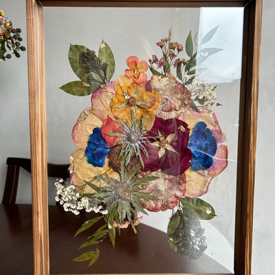Matte Black Double Glass Floating Frame, Pressed Flower Frames for ...