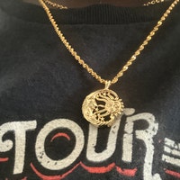 Sun and Moon Vintage Style Celestial Yin Yang Celestial Zodiac Mystic Charm Dainty 18k Gold ...