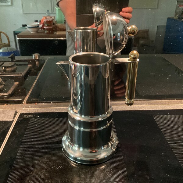 Quirky Two Cup Aluminium Stovetop Espresso Maker, Irmel, Nova Express ...