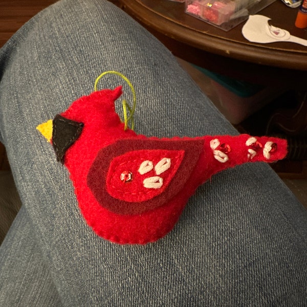 Cardinal Christmas Ornament Sewing Pattern - DIY Felt Bird - Etsy