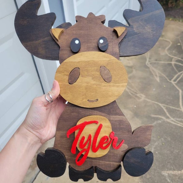 Cute Moose SVG Cut File, Woodland Theme Baby Shower and Nursery Decor ...