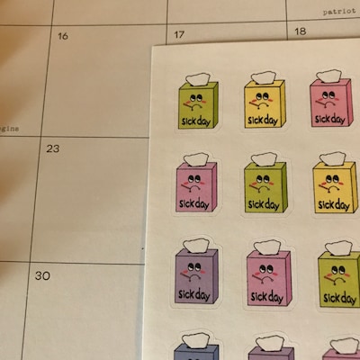 Sick Day Planner Stickers Day off Stickers Bad Day - Etsy
