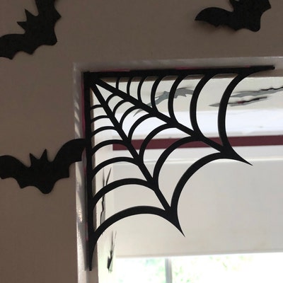 Spiders Web MDF Wall Art Window Decoration Craft Shape Halloween Party ...