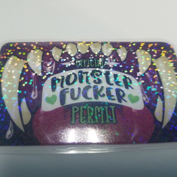 Monster Lover/ F**ker Permit Laminated Holographic - Etsy