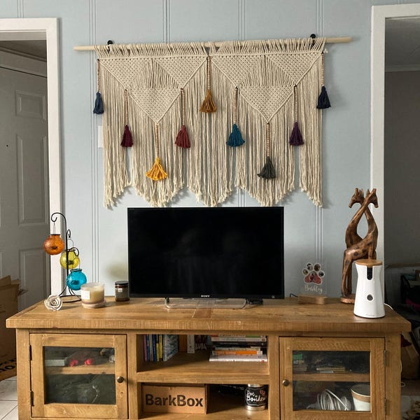 Macrame Window Valance, Wall Hanging, Bead Curtain - Etsy