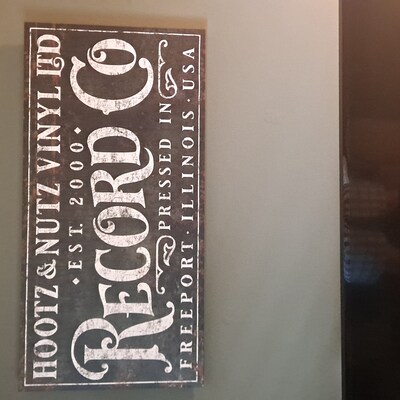 Record Label Company Sign Personalized Family Name Vinyl Turntable ...