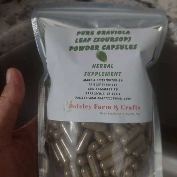 Soursop [graviola Leaf] Powder Capsules - Made Fresh on Demand! - Etsy