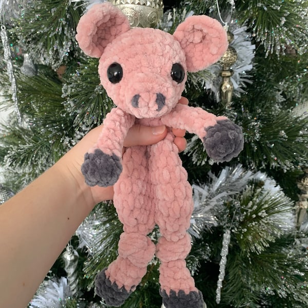 MINI Pia Pig Knotted Lovey — Crochet Pig PATTERN - Etsy