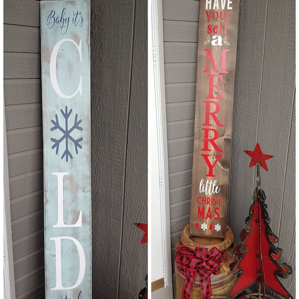 Reversible Winter Sign, Welcome Sign, Reversible Holiday Sign ...