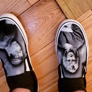 Custom Point Break Inspired Black Slip on Vans keanu Reeves / Patrick ...