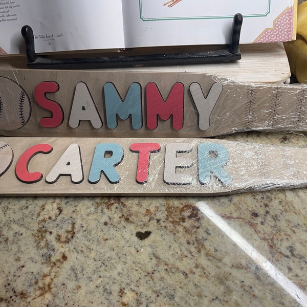 Baseball Name Puzzle With Pegs, Personalized Baby Gift, Custom Name ...