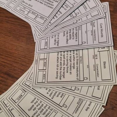 Blank Illustrated PDF Spell and Scroll Cards for Dungeons and Dragons ...