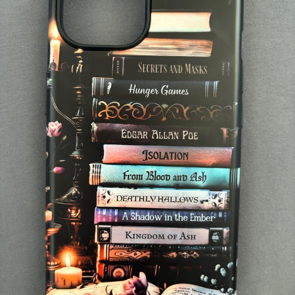 Personalized Favorite Book Phone Case: Custom Bookshelf Dark Academia ...