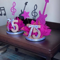 Singing Centerpiece Sticks for Music Party, Music Notes and Microphone ...