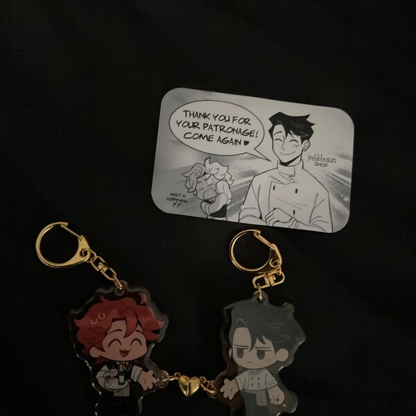 Rody and Vincent Heart Magnet Keychain Set | Dead Plate 6.5 Cm Double ...