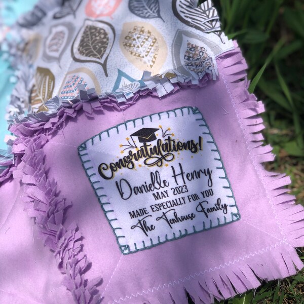 Graduation Quilt Label Available on Cotton or Polyester With Sew-on ...