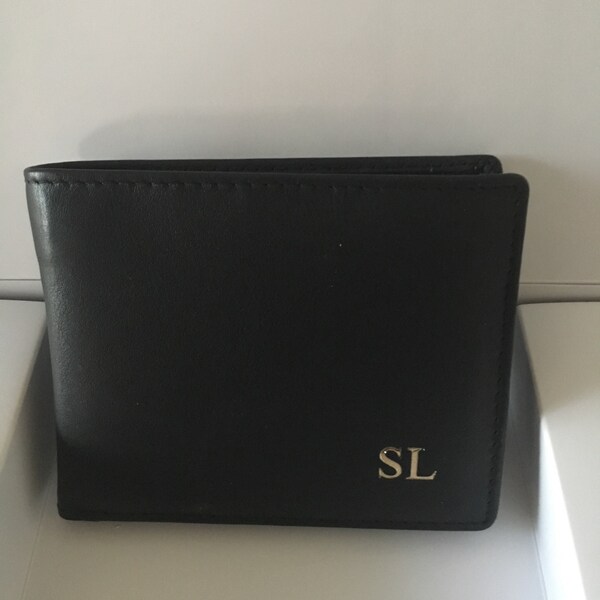 Mens Monogrammed Leather Wallet - Etsy