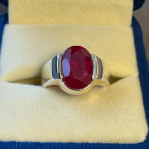 Natural Ruby Ring, Mens Ruby Ring, Yaqoot Rings 925 Silver Band Gifts for Him, Handmade Ruby ...