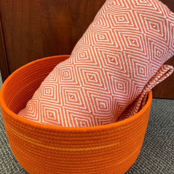 Rope Basket, Rope Tray, Tray, Wood Handles, Kitchen Basket, Wedding ...