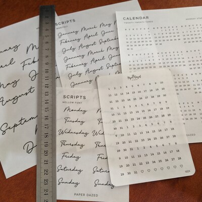 Medium Custom Scripts MELLOW Font Custom Stickers for - Etsy Australia